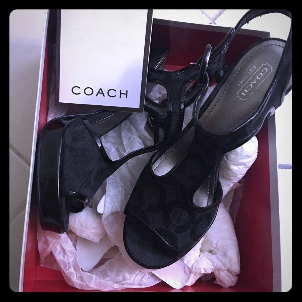 Coach Optic Monogram Logo High Heels - Gem